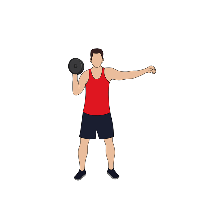 Unilateral shoulder press - FITNESSSCHEMAS.NL